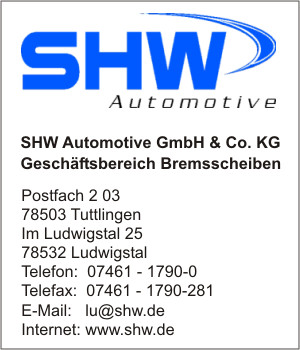 Firma SHW Automotive GmbH & Co. KG Geschäftsbereich Bremsscheiben in ...